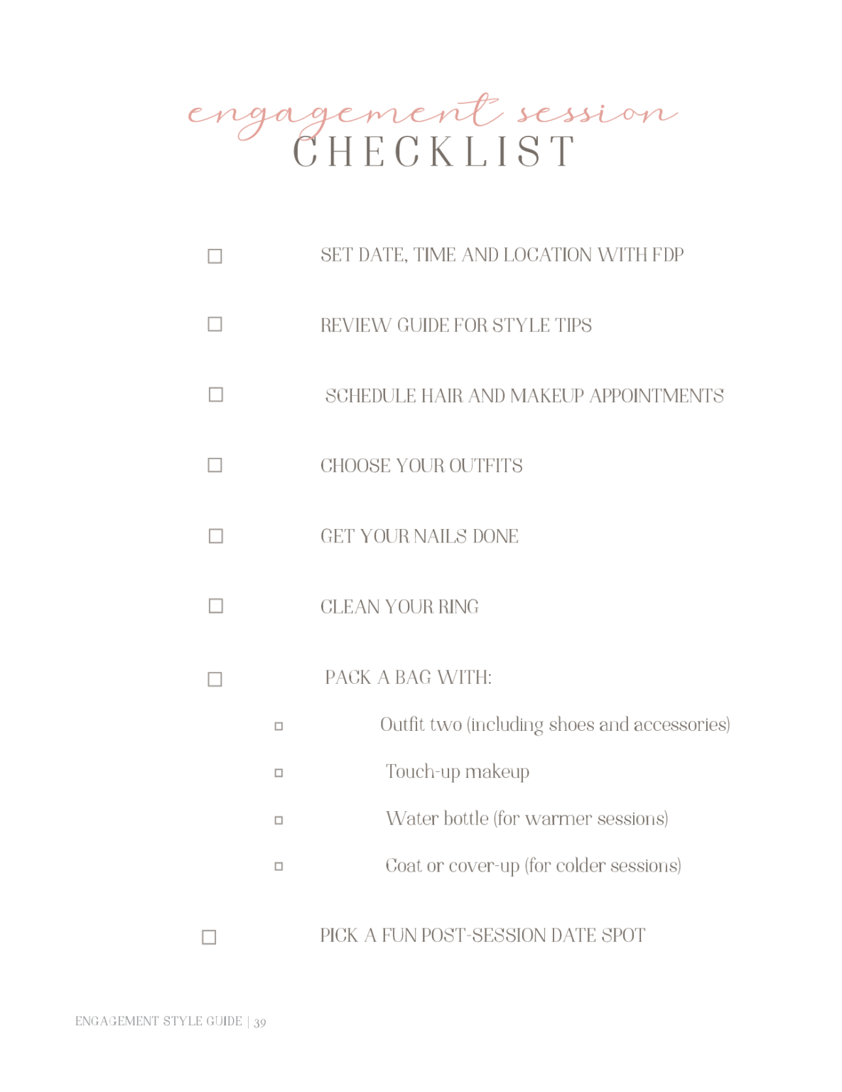 Engagement Session Style Guide - francescadominique.com